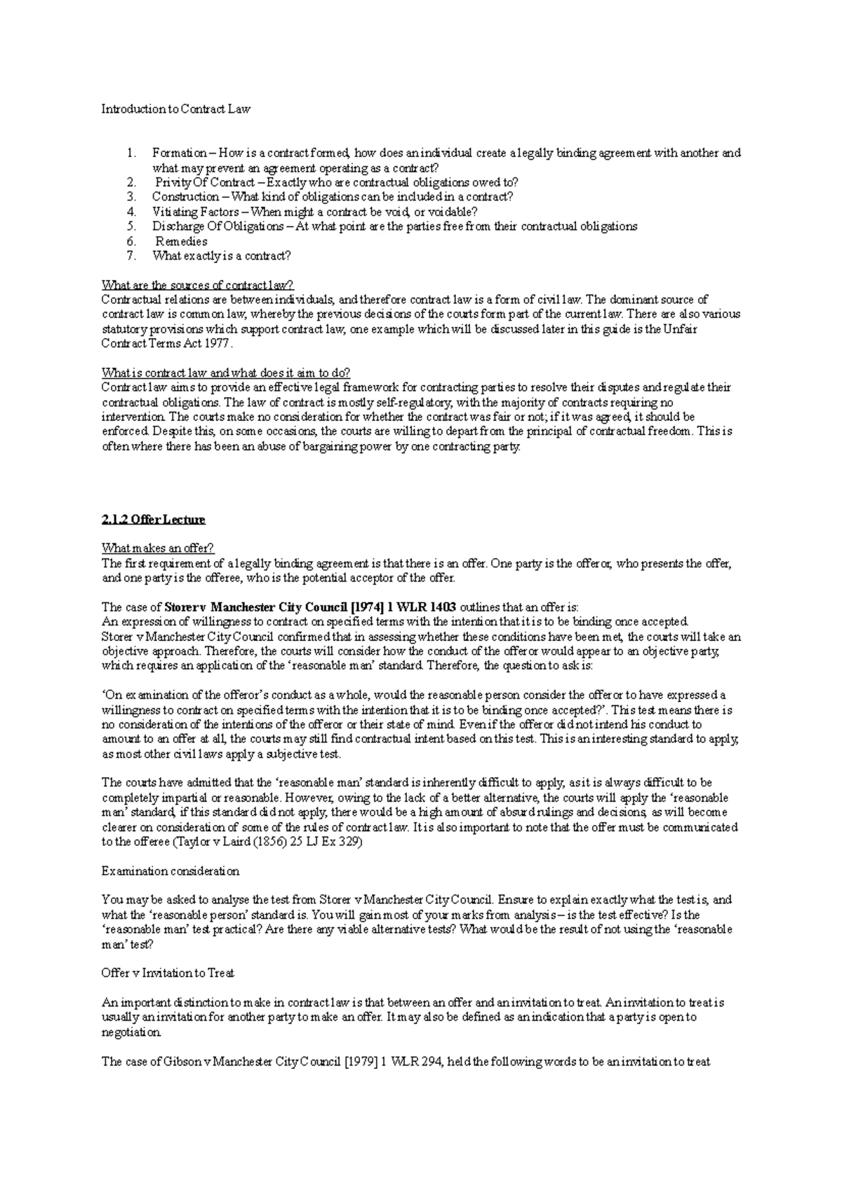 Contract Law 101: Incorporating Terms & Their Legal Implications - Studocu