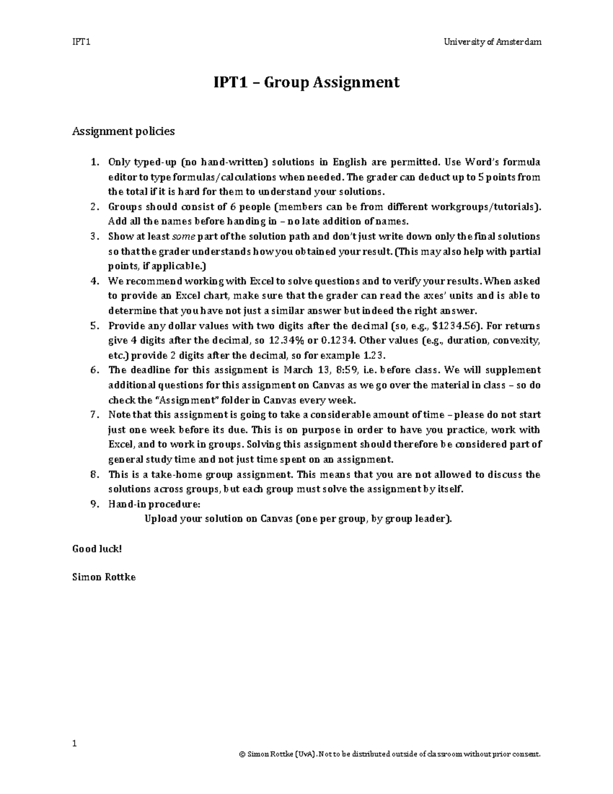 Assignment 2024 Q1 Q2 - Tutorial - IPT1 University of Amsterdam 1 ...