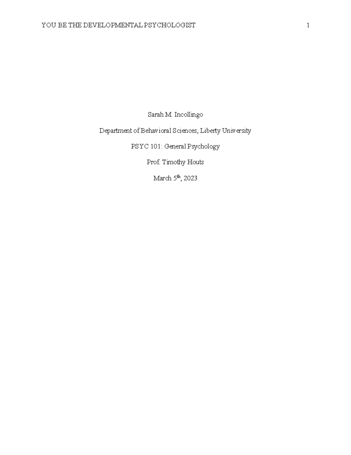 PSYC 101: Developmental Psychology Overview and Key Insights - Studocu