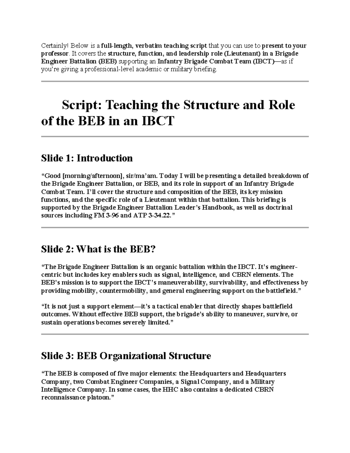 Teaching the Structure and Role of the BEB in an IBCT - WCCE - Studocu