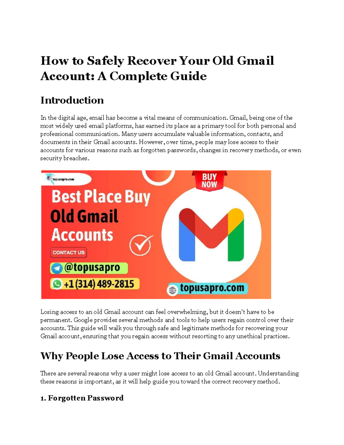 Gmail Account Recovery Guide: Safely Regain Access to Your Account ...