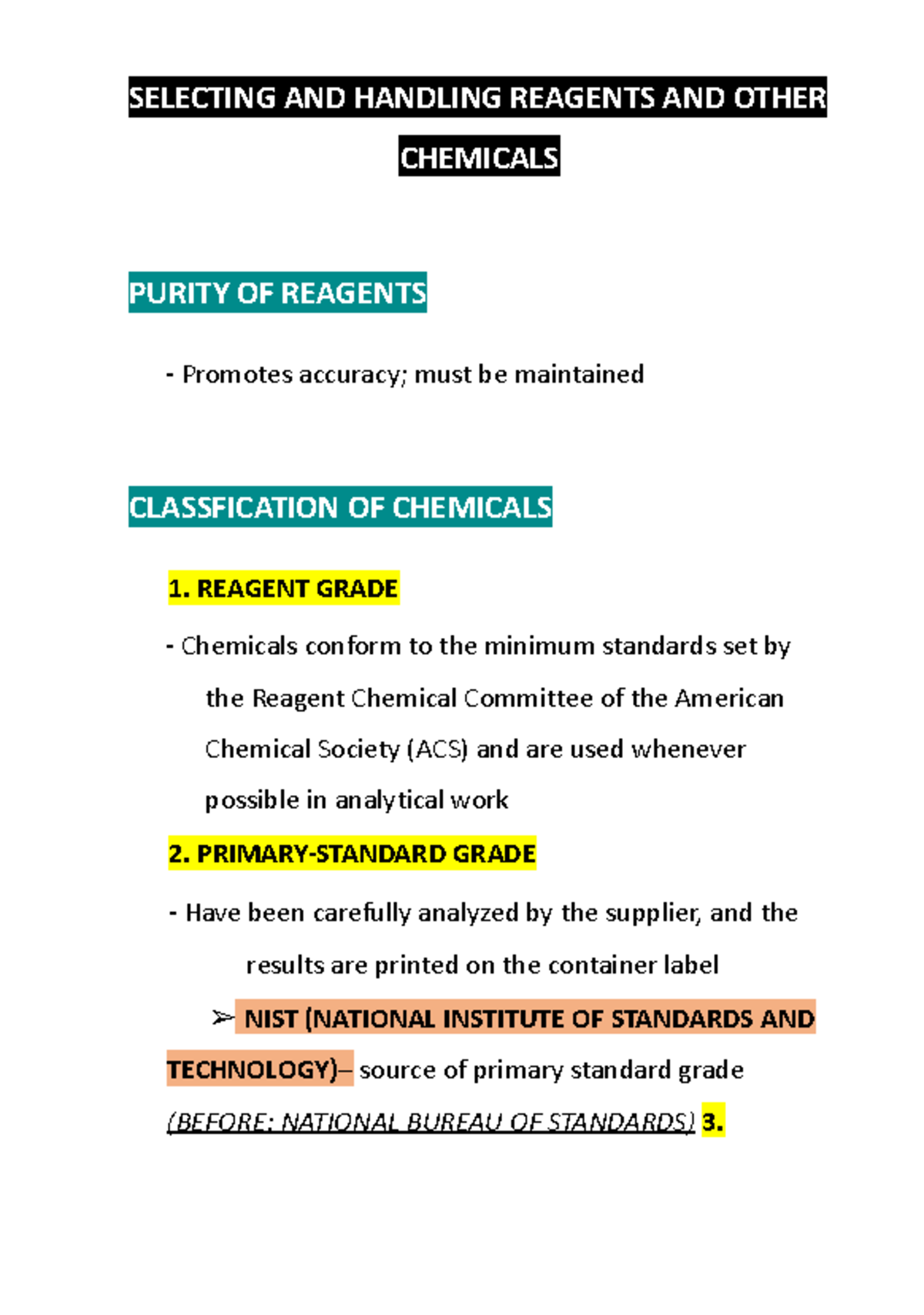 Selecting and Handling Reagents & Chemicals: Guidelines and Best ...