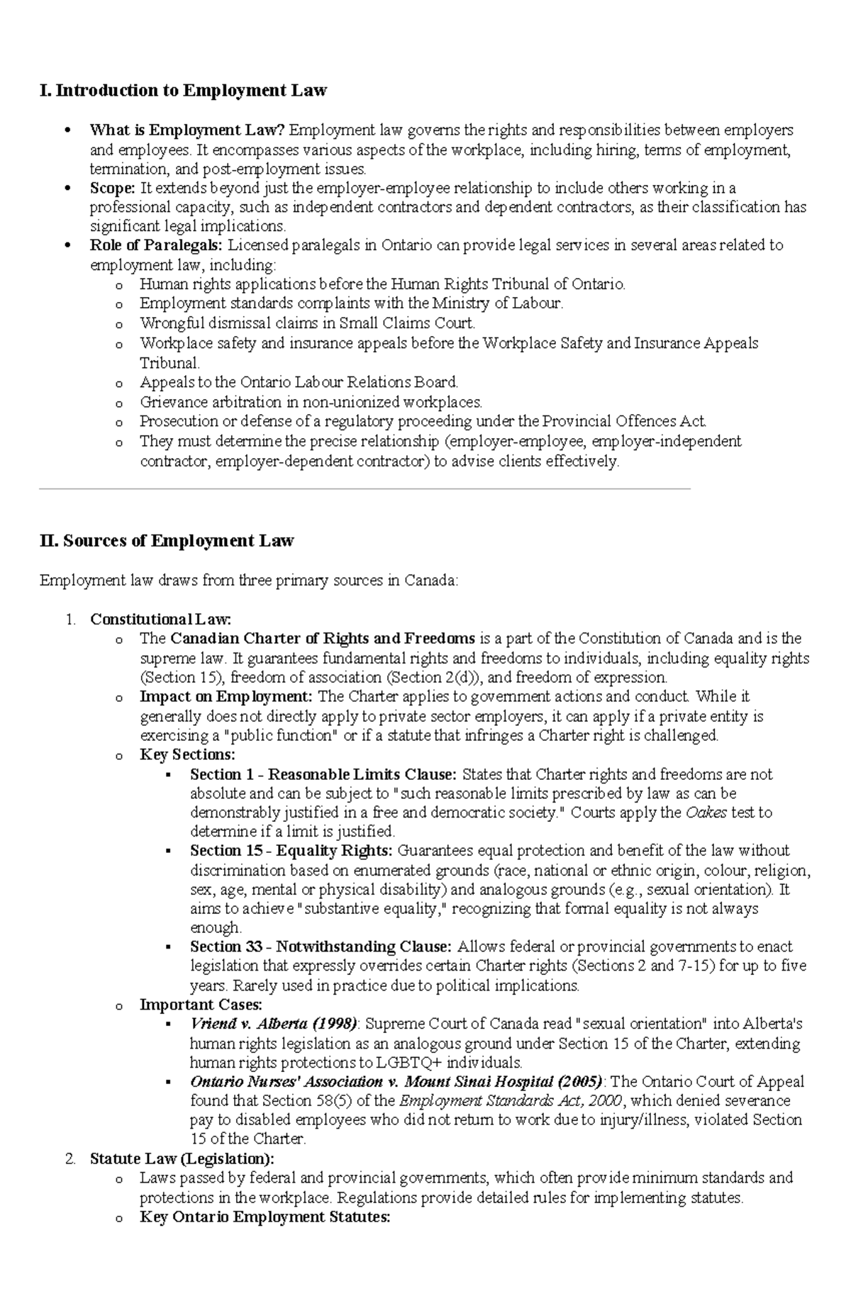 IRAC Method Analysis for Employment Laws (Course Code: CLC 101) - Studocu