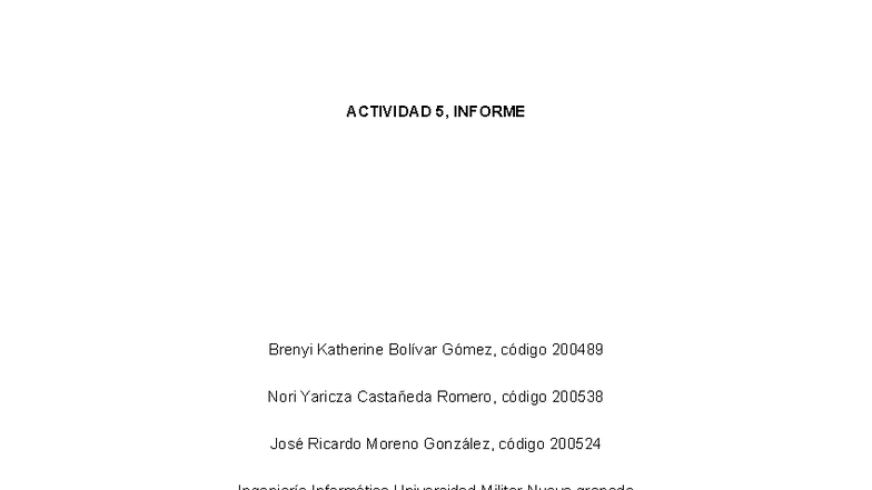 ACTIVIDAD 5: INFORME DE PROGRAMACIÓN BÁSICA - Ejercicios - Studocu