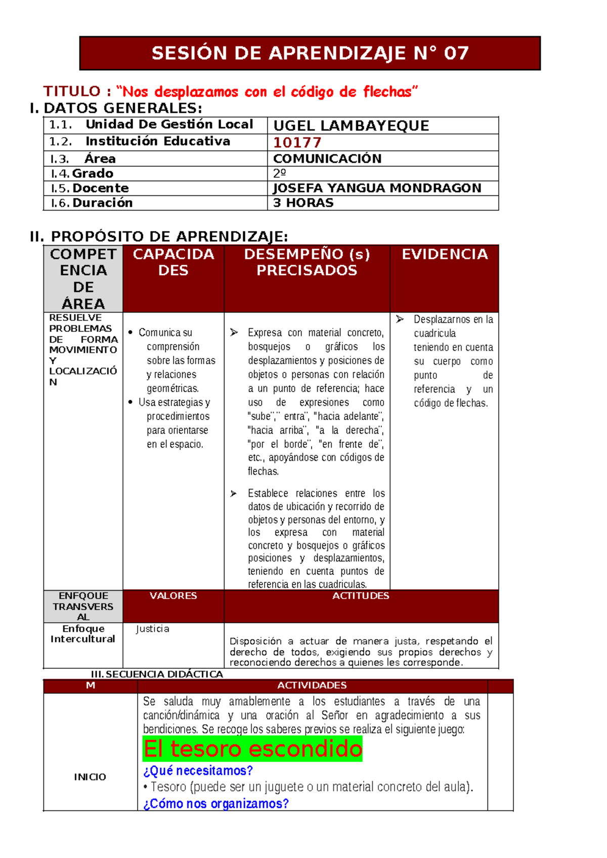 Sesion NOS Desplazamos CON EL Codigo DE Flechas - TITULO : “Nos ...