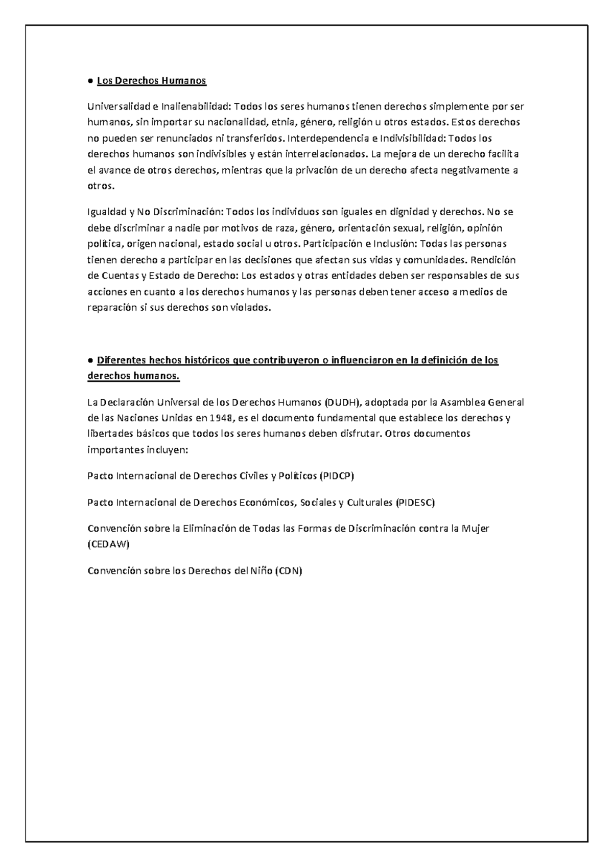 Los Derechos Humanos Definiciones - Los Derechos Humanos Universalidad ...