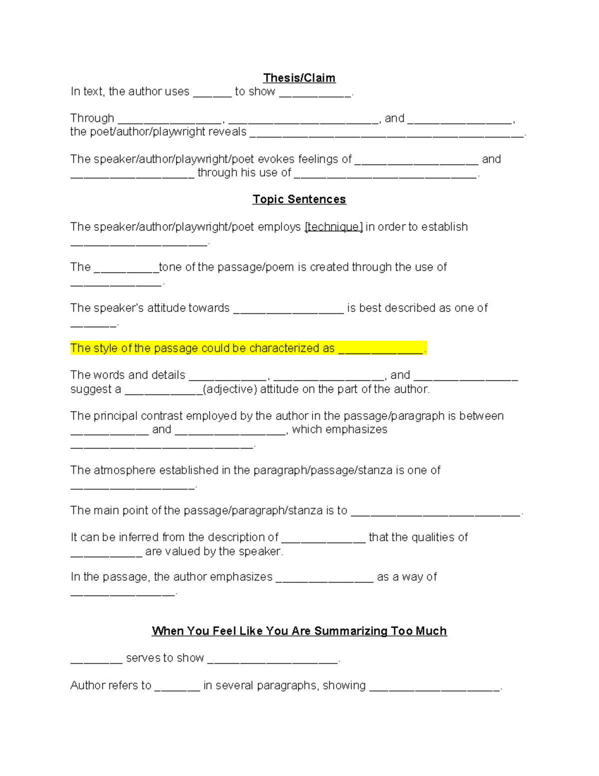 Literary Analysis Techniques: Evidence & Interpretation Guide (ENG 101 ...