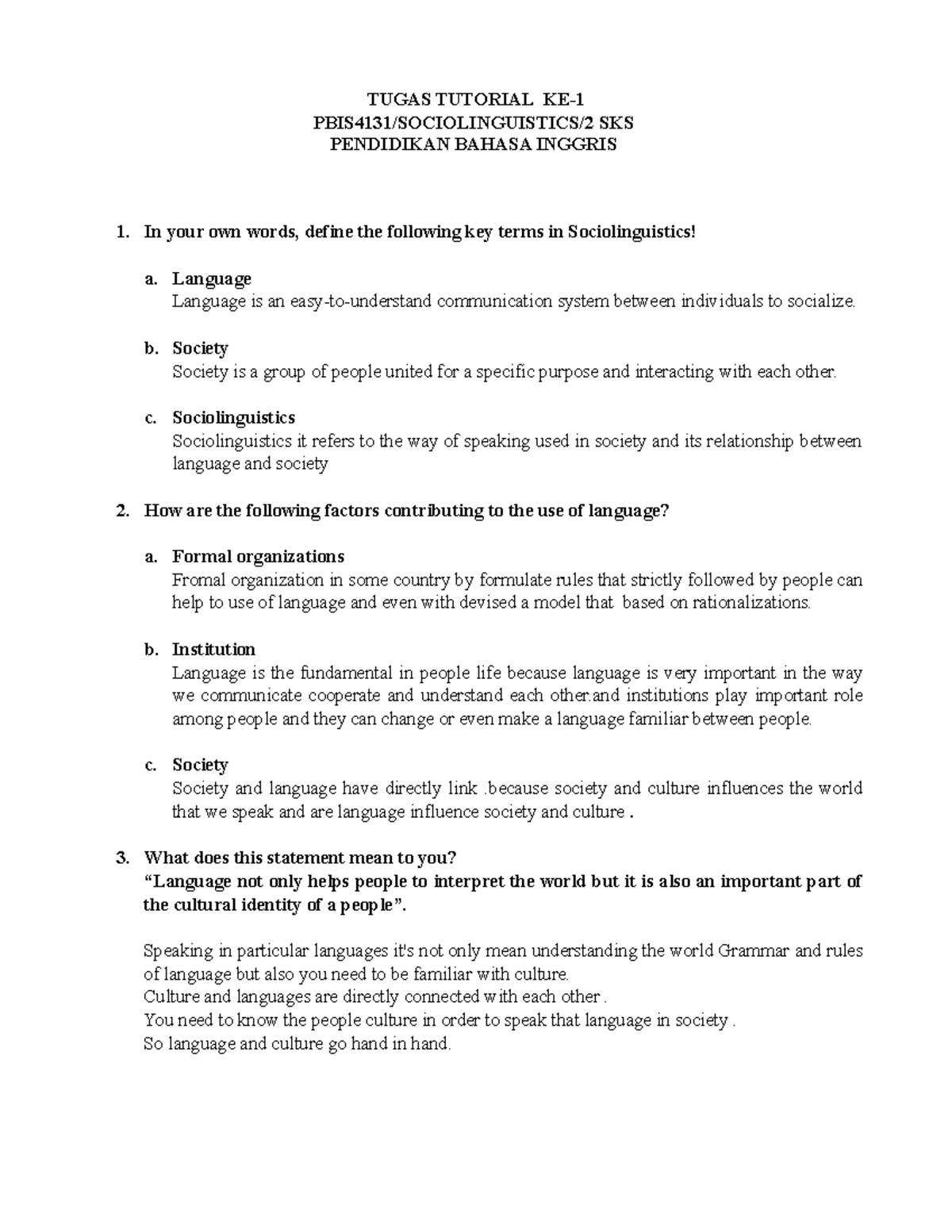 Tugas Tutorial 1: PBIS4131 Sociolinguistics Overview and Key Terms ...