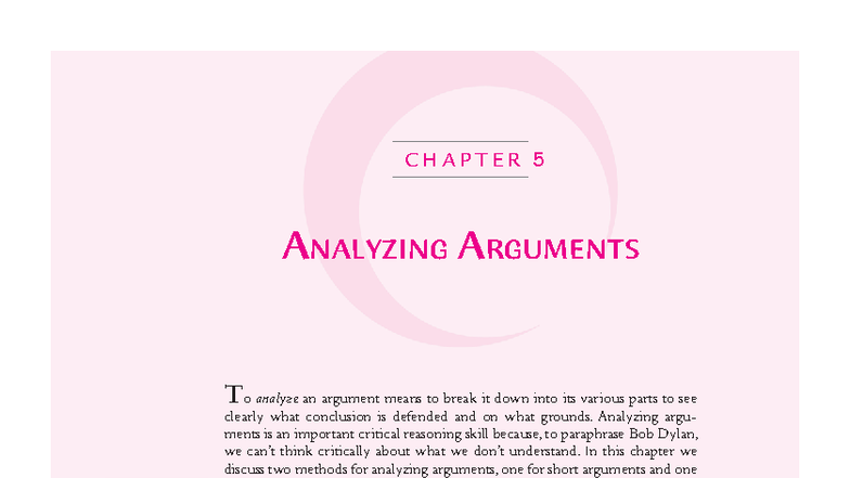 CHAPTER 5 - ANALYZING ARGUMENTS AND DIAGRAMMING TECHNIQUES - Studocu
