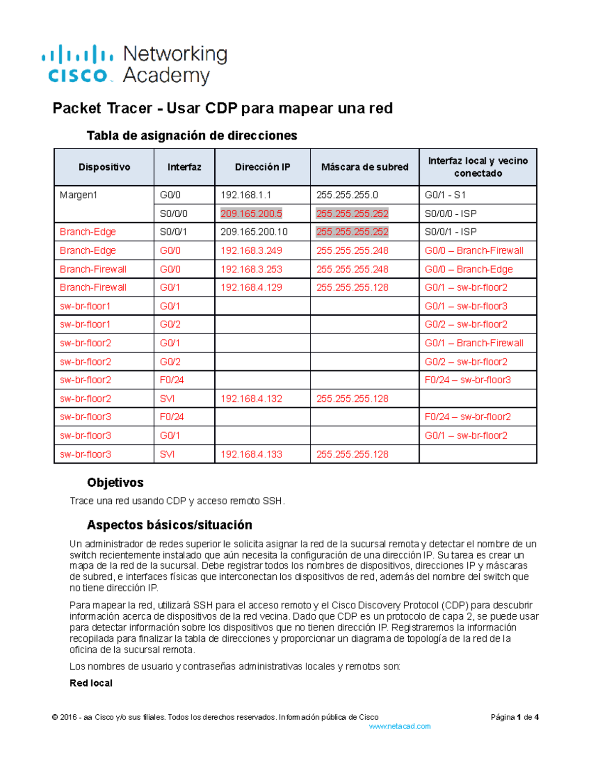 10.1.5 CDP Network Mapping and Remote Access SSH Guide - Studocu