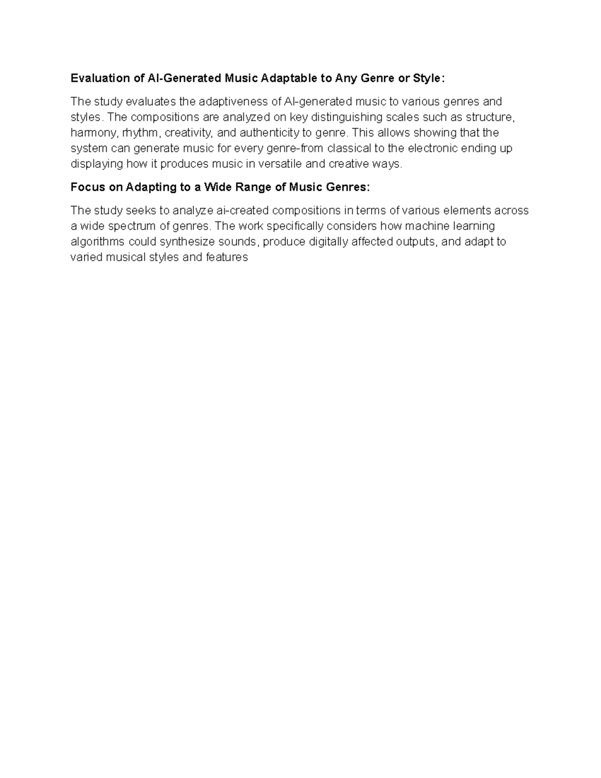 Evaluation of AI - sadasdasd - Evaluation of AI-Generated Music ...