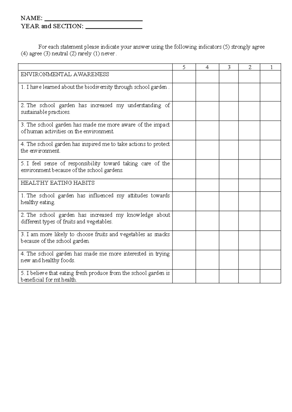 Sharica - FOR RESEARCH - NAME: YEAR and SECTION: For each statement ...