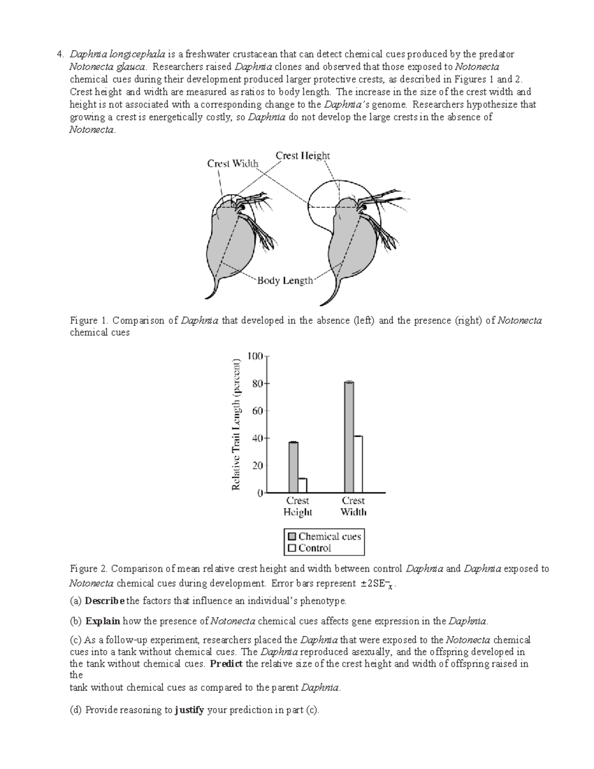 Daphnia Longicephala Response to Notonecta Cues: Study Insights - Studocu