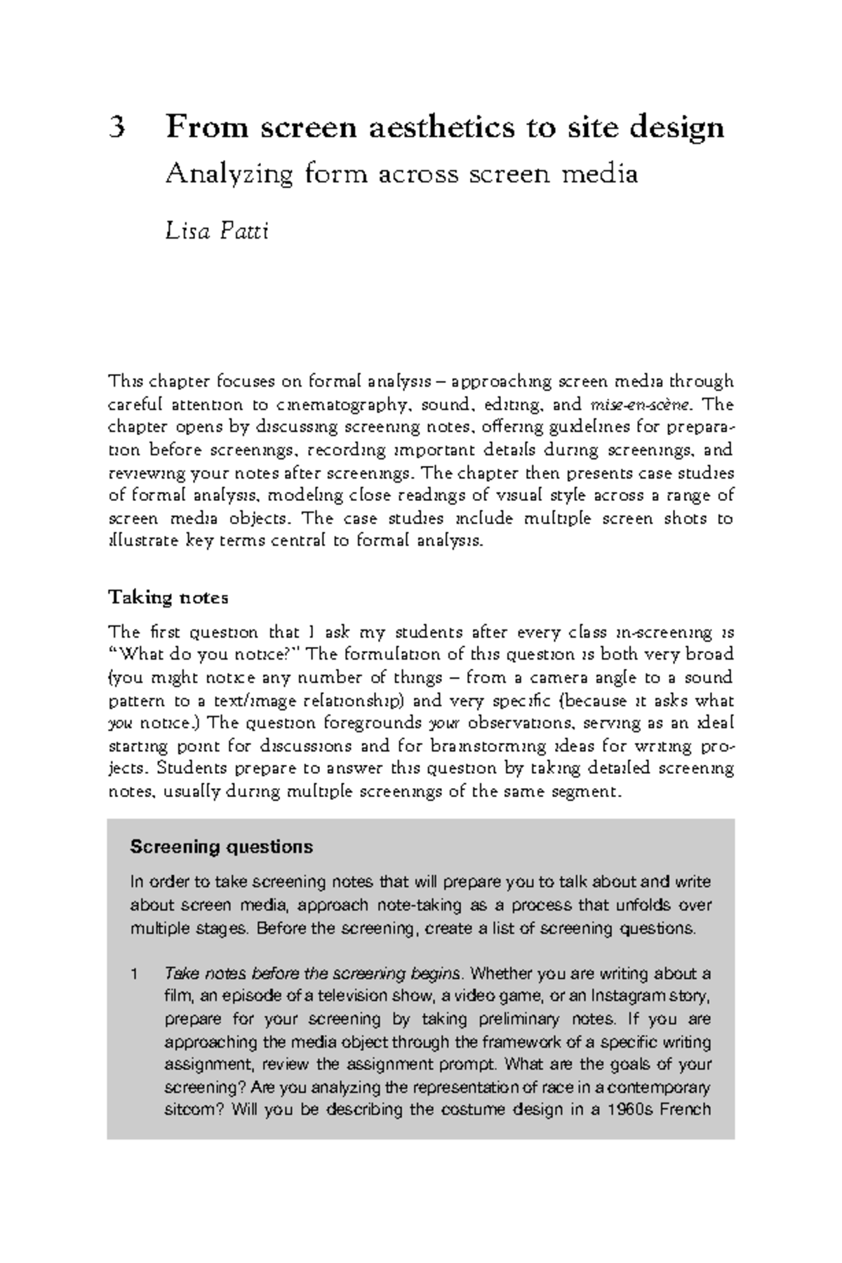 From screen aesthetics to site design- Analyzing form across screen ...