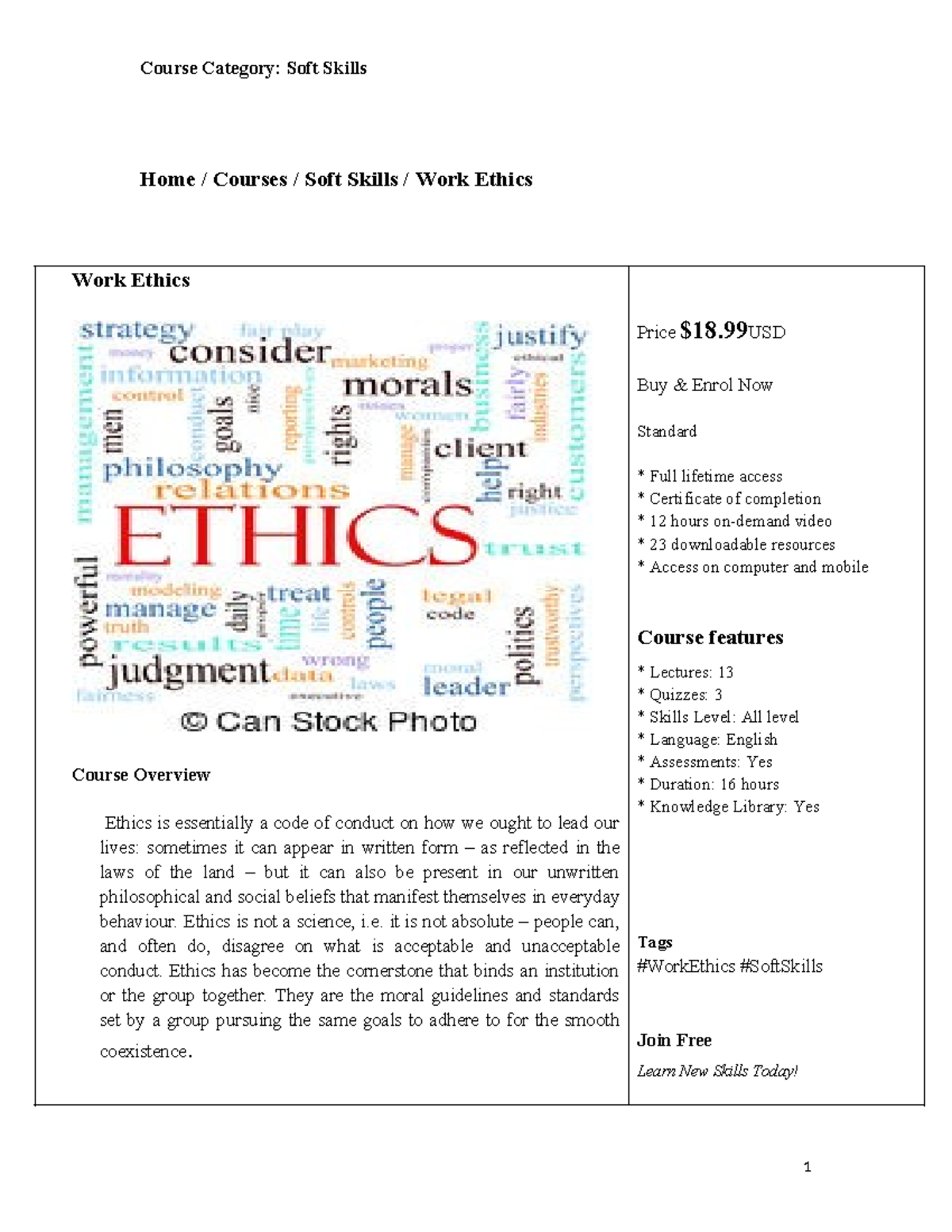 Soft Skills Course: Updated Work Ethics Curriculum Overview - Studocu