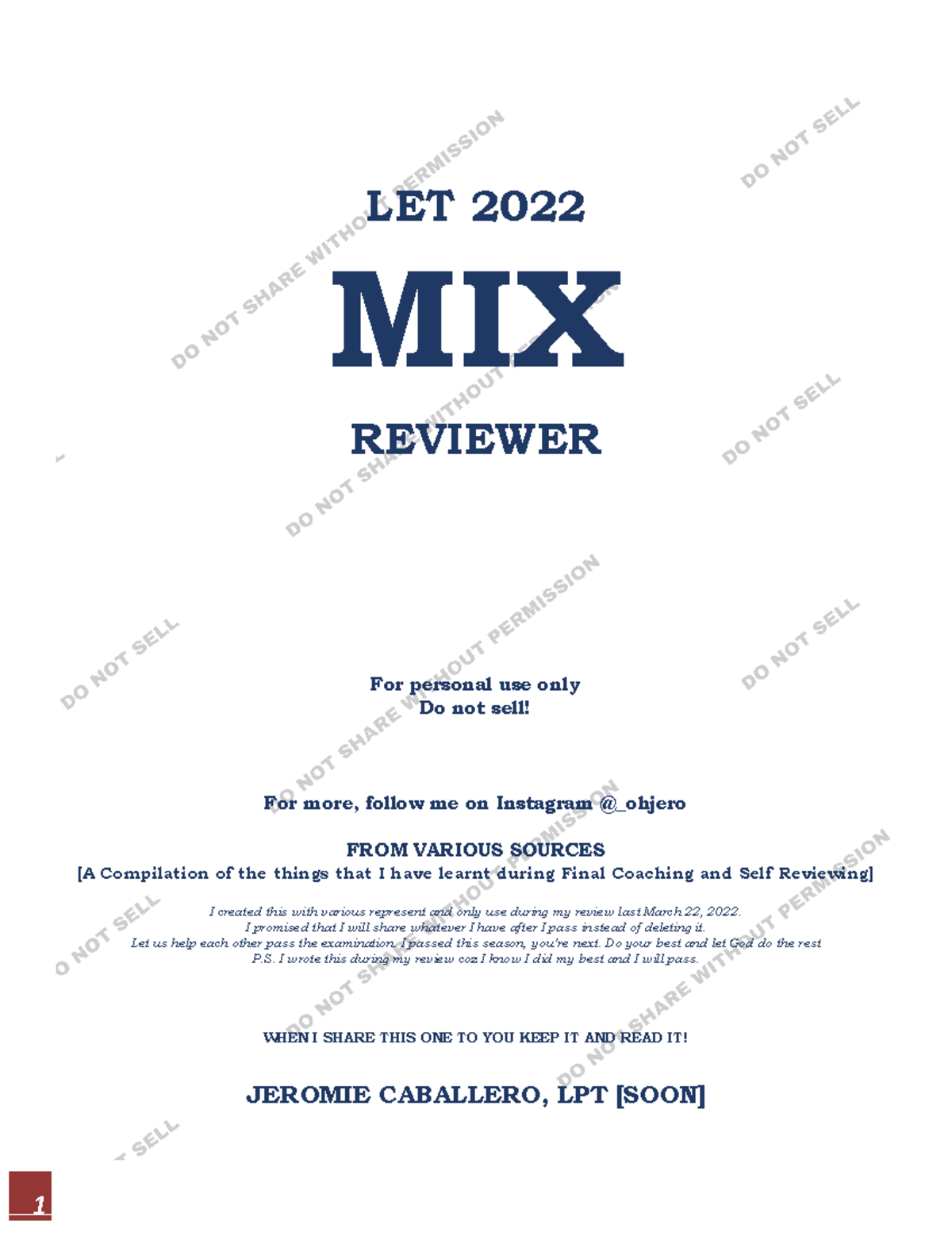 MIX-Reviewer-2022 - Different reviewer - LET 2022 MIX REVIEWER For ...
