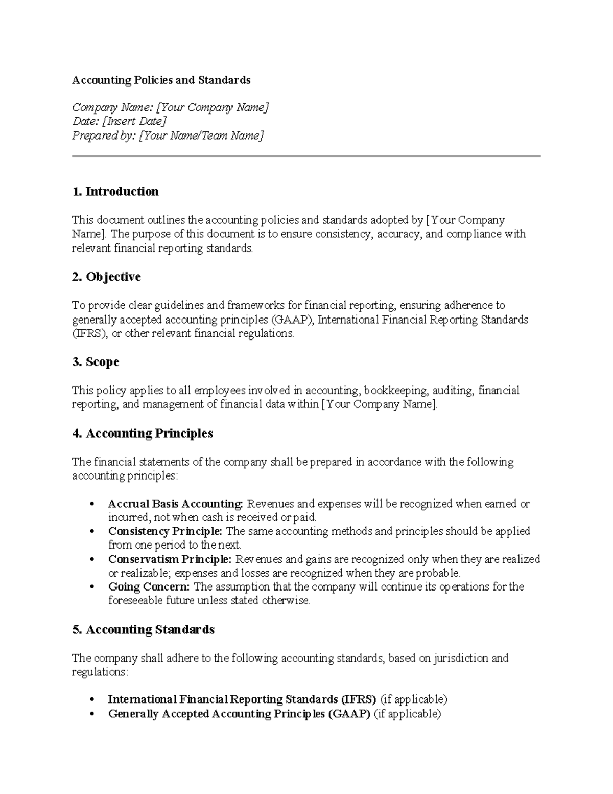 Accounting Policies and Standards - Accounting Policies and Standards ...