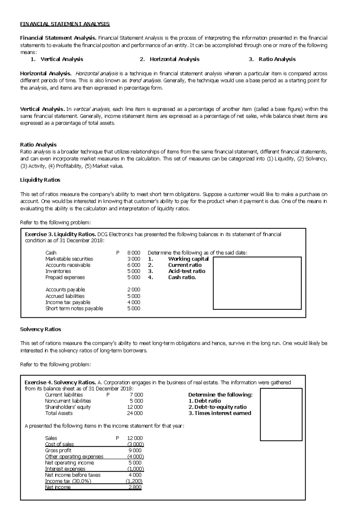 Financial- Statement- Analysis Practice-Set and Reviewer - FINANCIAL ...