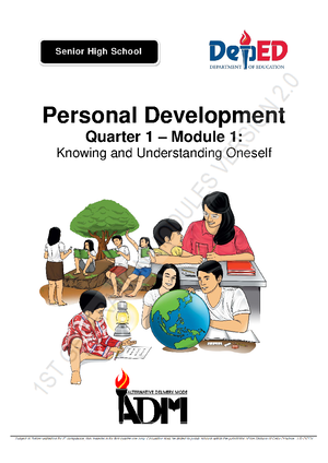 Q1 SHS Personal Development Module 3 - Personal Development Quarter 1 ...