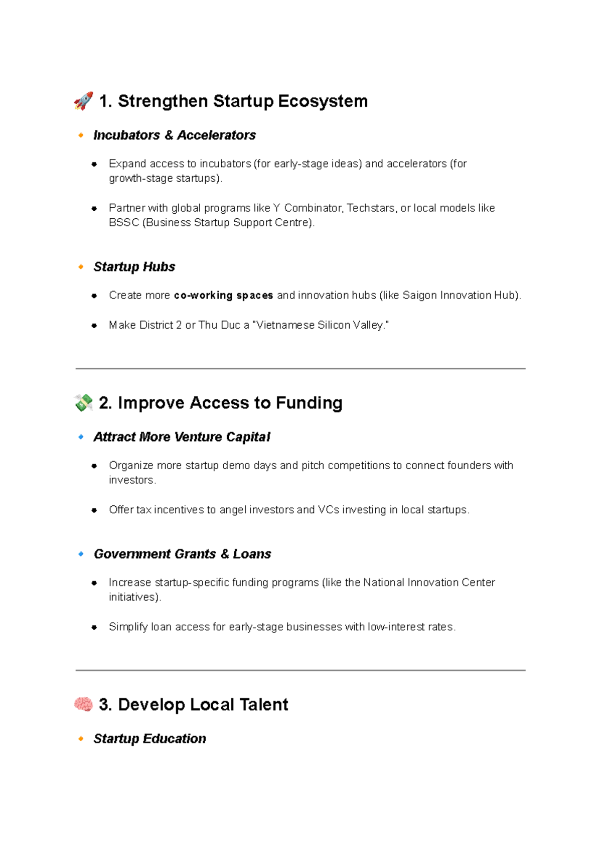 Strengthening Startup Ecosystem: Incubators & Funding Strategies - Studocu