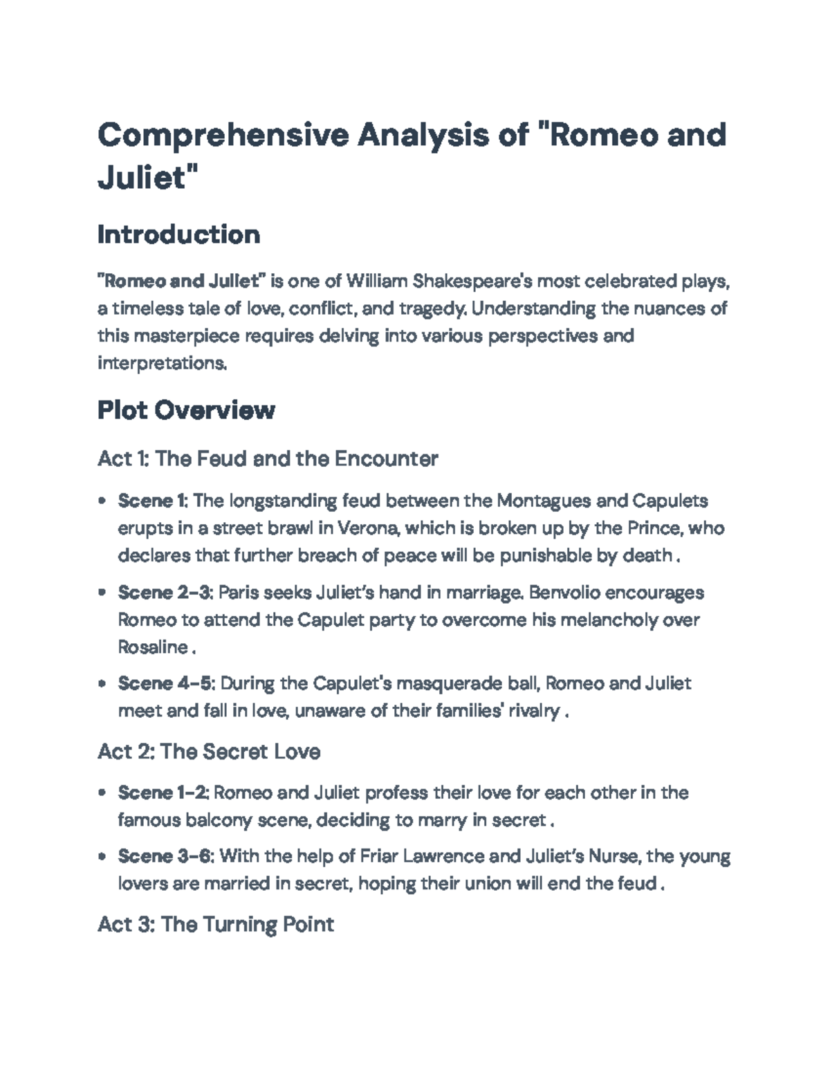 Comprehensive Analysis of "Romeo and Juliet" - Themes & Characters ...
