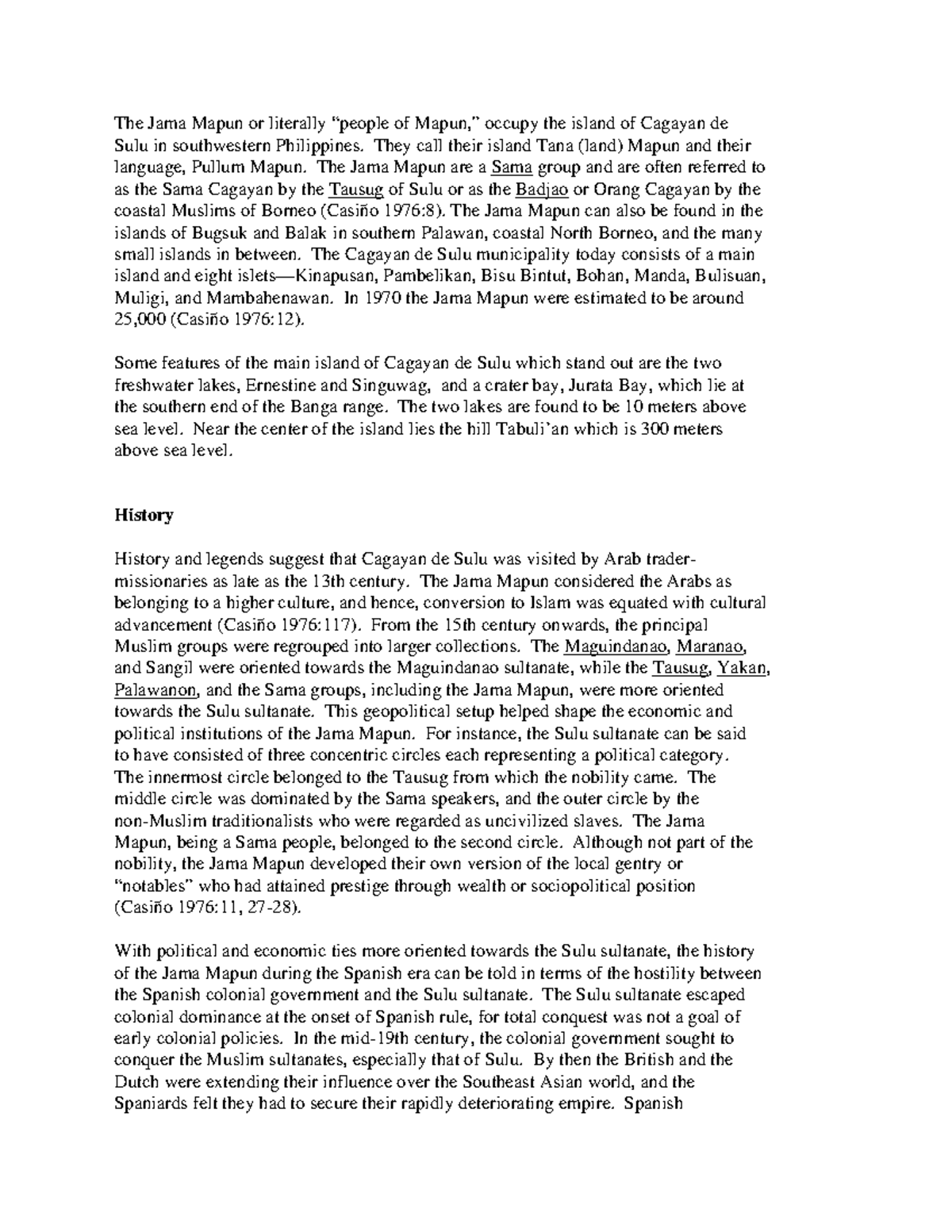 JAMA Mapun - Lecture Notes 10: History, Culture, and Economy Insights ...