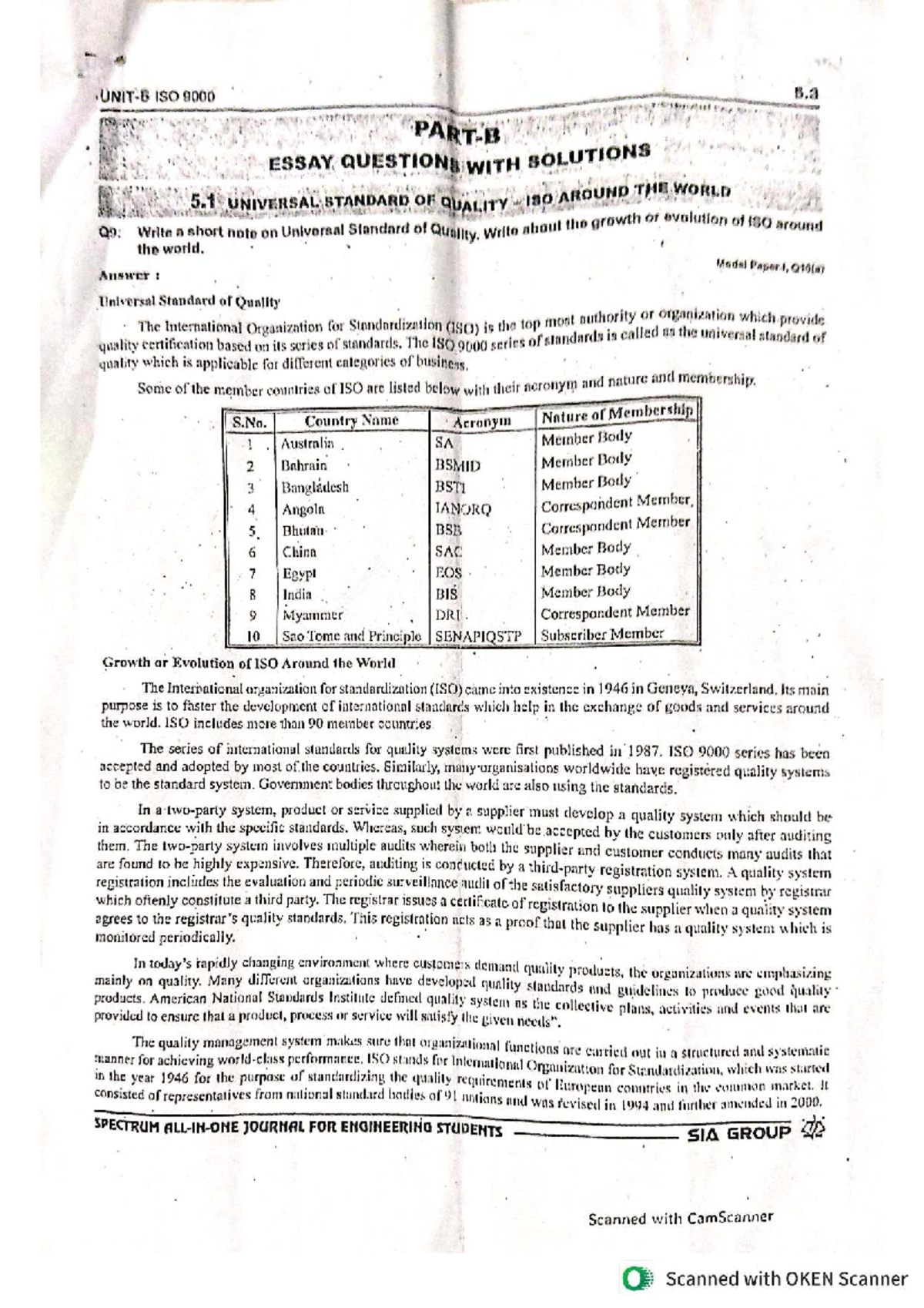 Unit-5 ISO 9000: Universal Standards of Quality - Essay Questions ...
