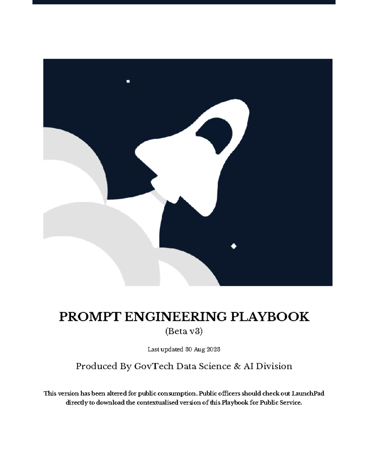 Prompt Engineering Playbook (Beta v3) - GovTech Data Science & AI - Studocu
