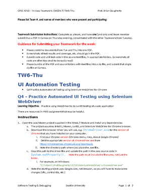 Teamwork #2 - assignments - CPSC 5200-02 Teamwork in-class exercise 23WQ Teamwork - Design a ...