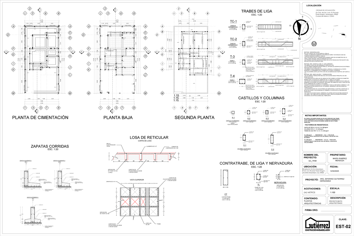 Estructural 01 - Plano de estructura. - 2 1 3 8 8. 1. A D 3. 3. 7. 2 K ...