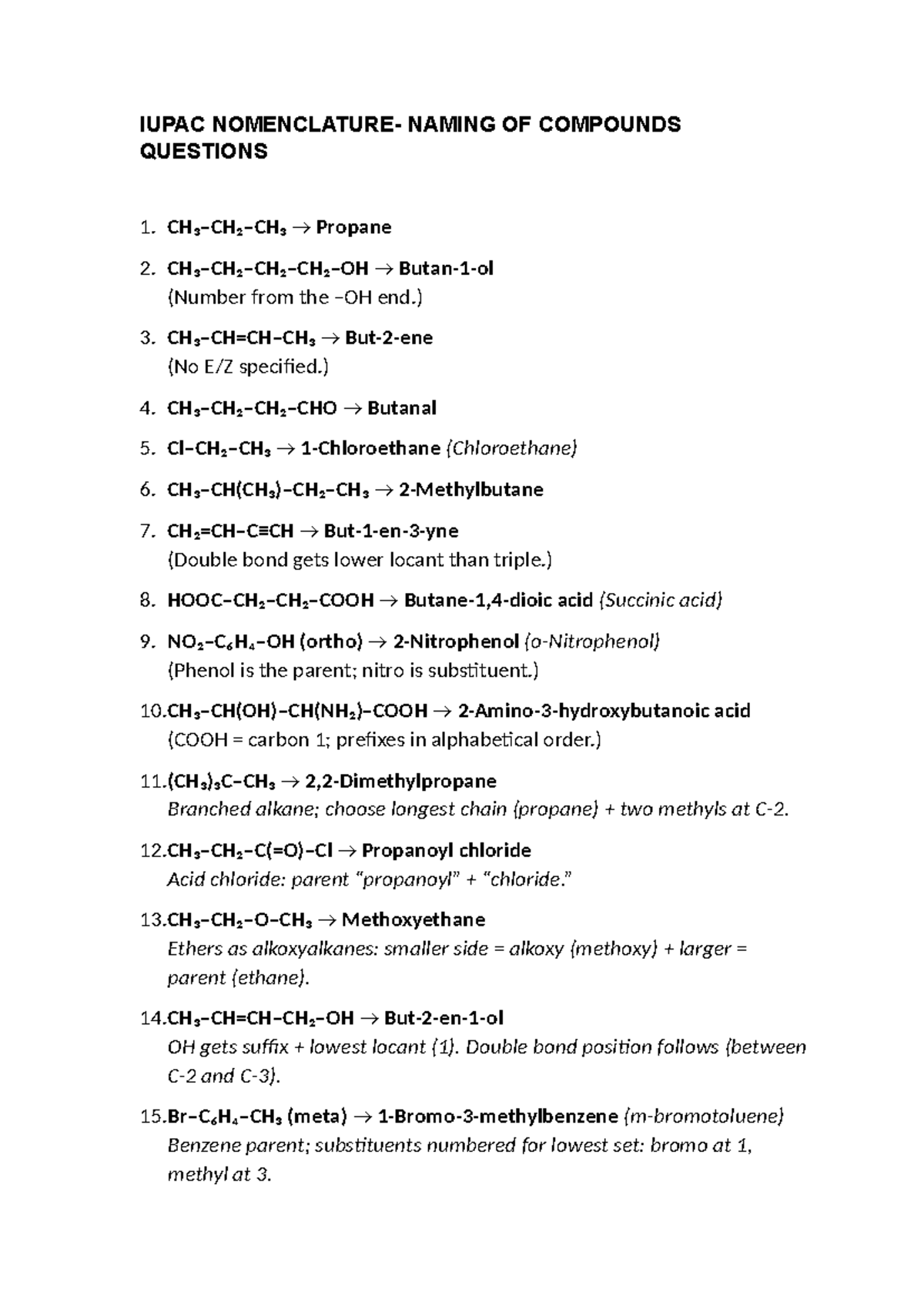 Iupac-Nomenclature-JEE-NEET-Class 11-Naming of compounds-worksheet-quiz-questions-answers ...