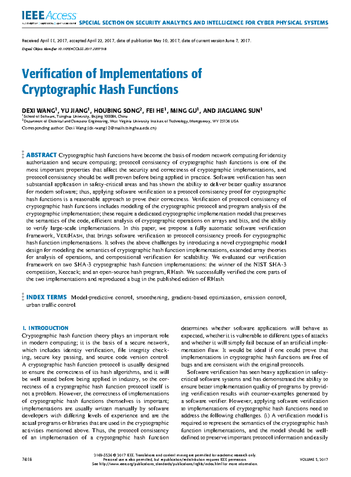 Verification of Cryptographic Hash Functions Implementations: A Study ...