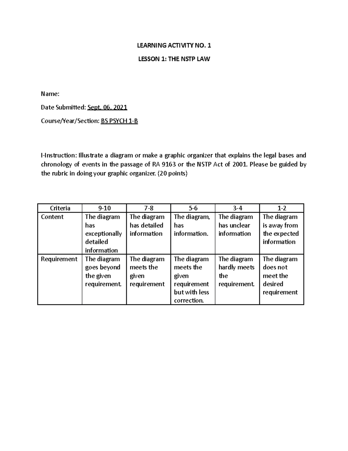 NSTP Law Graphic Organizer: Legal Bases of RA 9163 Explained - Studocu