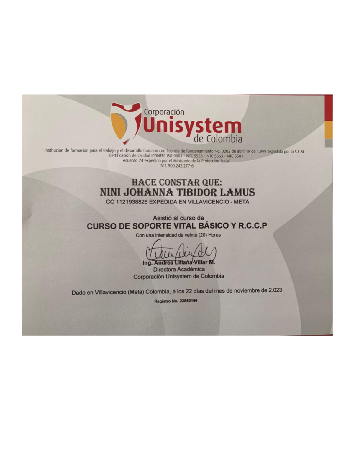 13.Curso de Soporte Vital Basico - Corporación Unisystem de Colombia Institución de formación ...