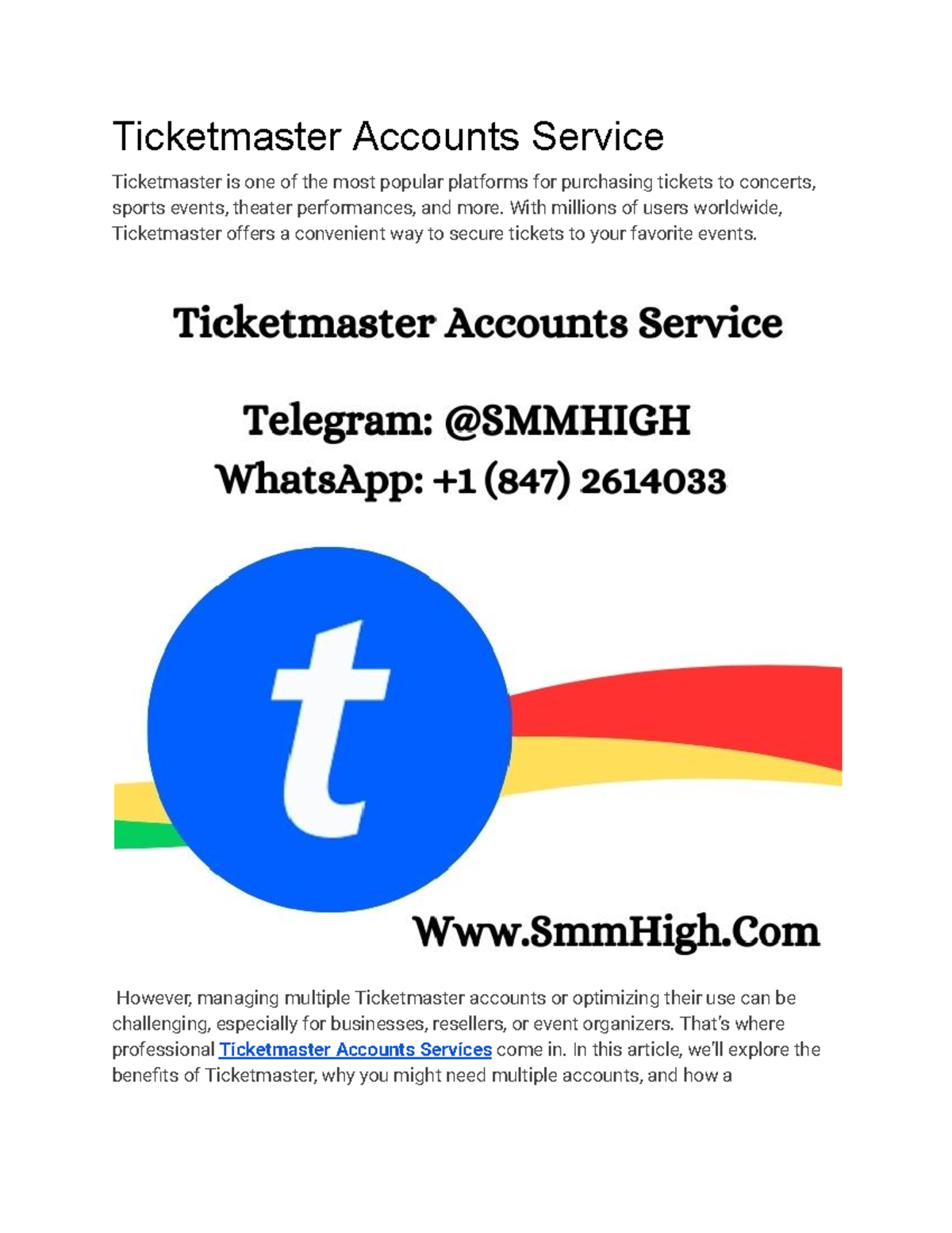 Ticketmaster Accounts Service - Ticketmaster Accounts Service ...