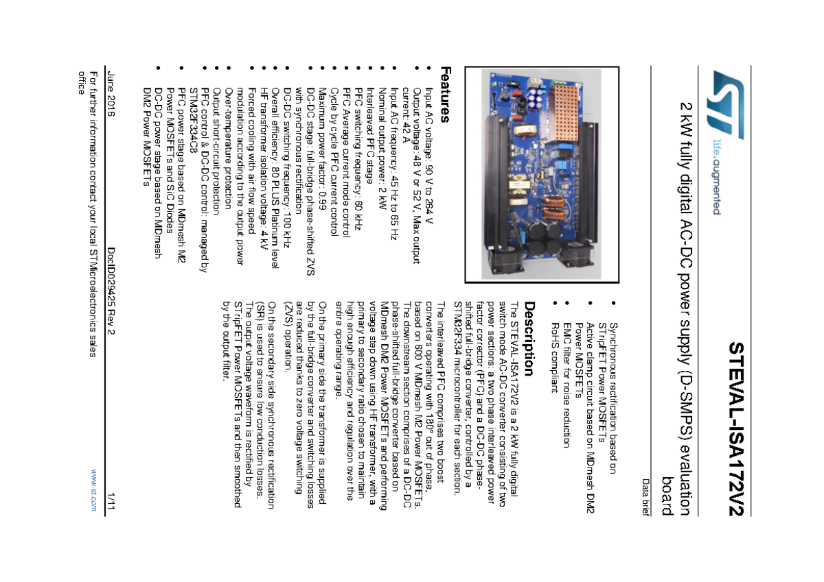 2 kW Fully Digital Power Supply Evaluation Board Overview - Studocu