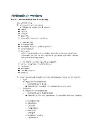 Samenvatting methodisch werken - Leerpad C: Methodisch werken ...