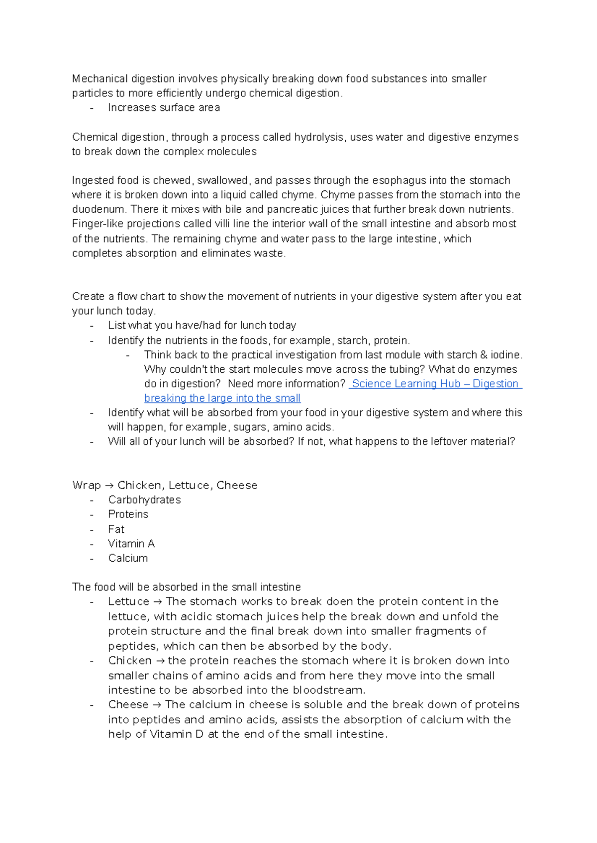 Digestion Process Overview: Notes on Nutrient Breakdown and Absorption ...