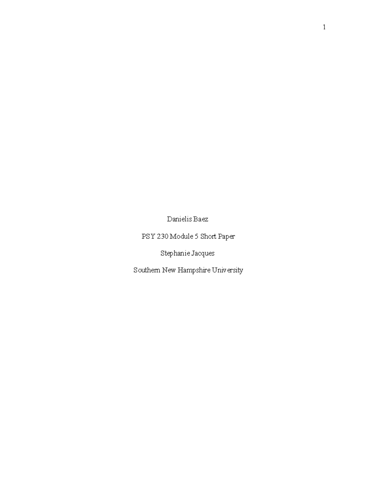 PSY 230 Module 5 Short Paper: Understanding Autism Spectrum Disorder ...