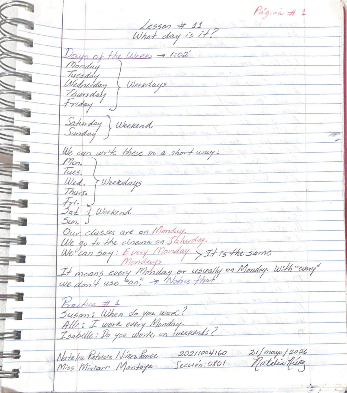 U3T3a41 - Lesson 11: Understanding Days of the Week - Studocu