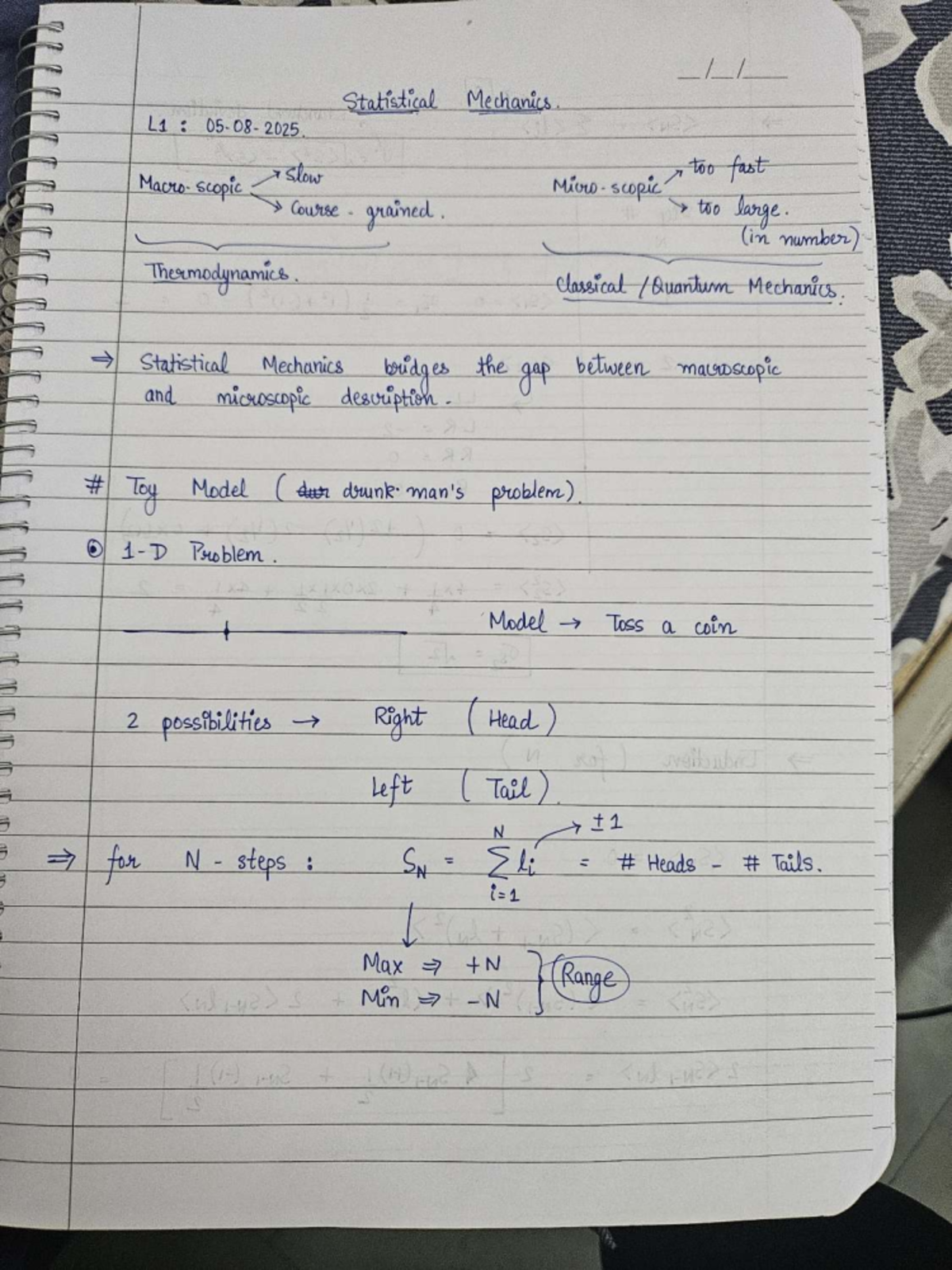 Stat Mech Notes - L1 to L4: Classical Thermodynamics & Quantum ...