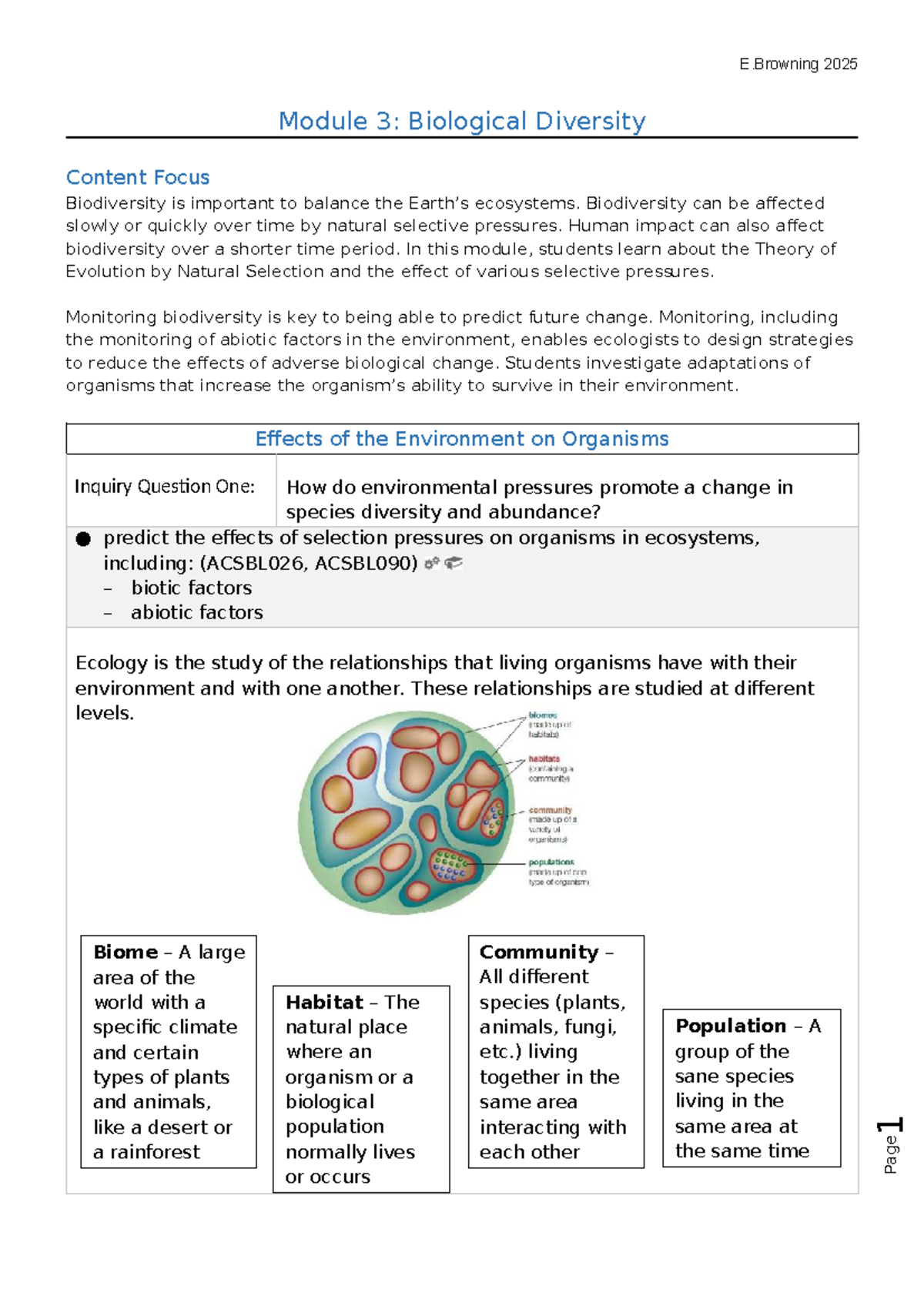 Biology 2025 Module 3: Study Notes on Biological Diversity - Studocu