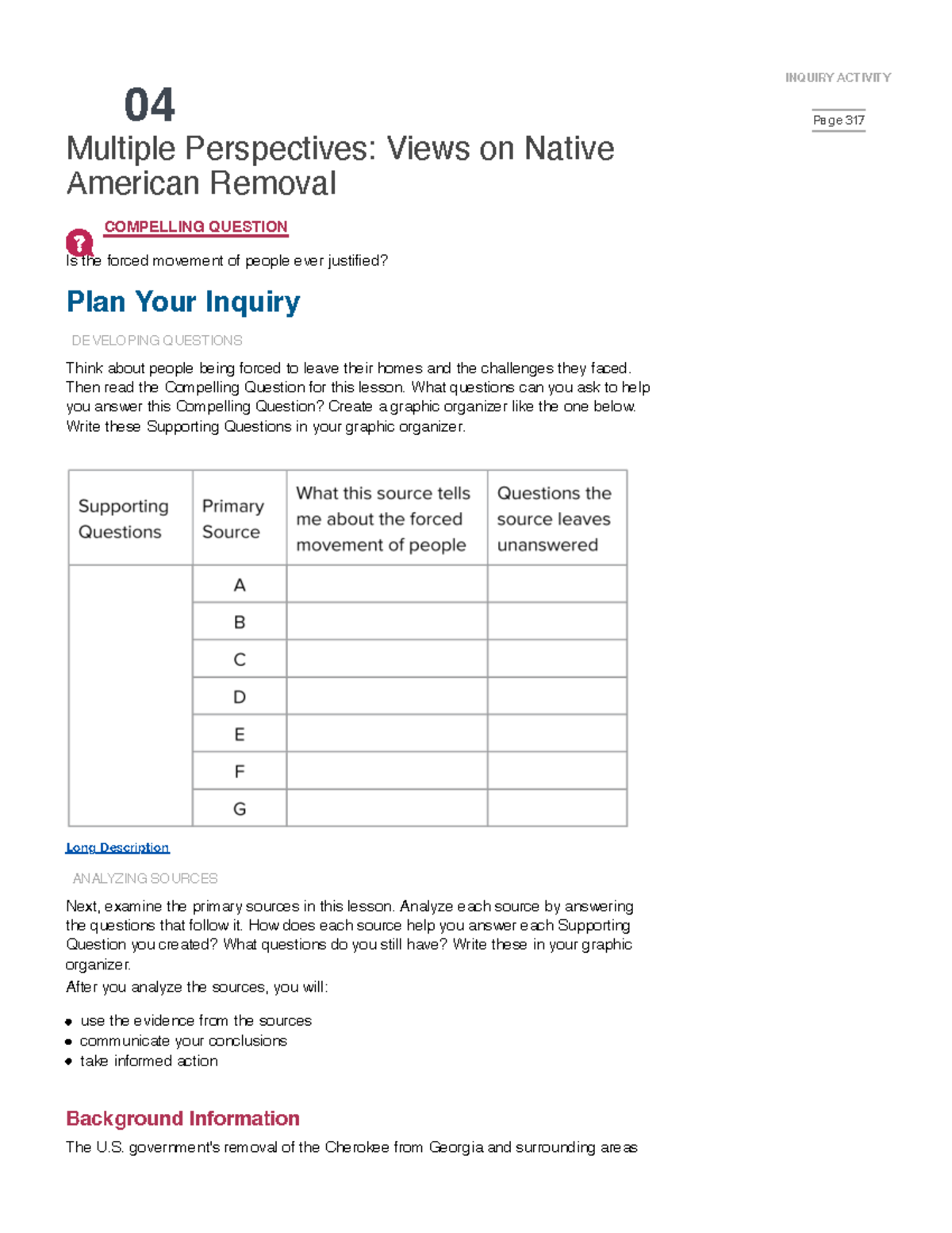 Multiple Perspectives on Native American Removal: An Inquiry Activity ...