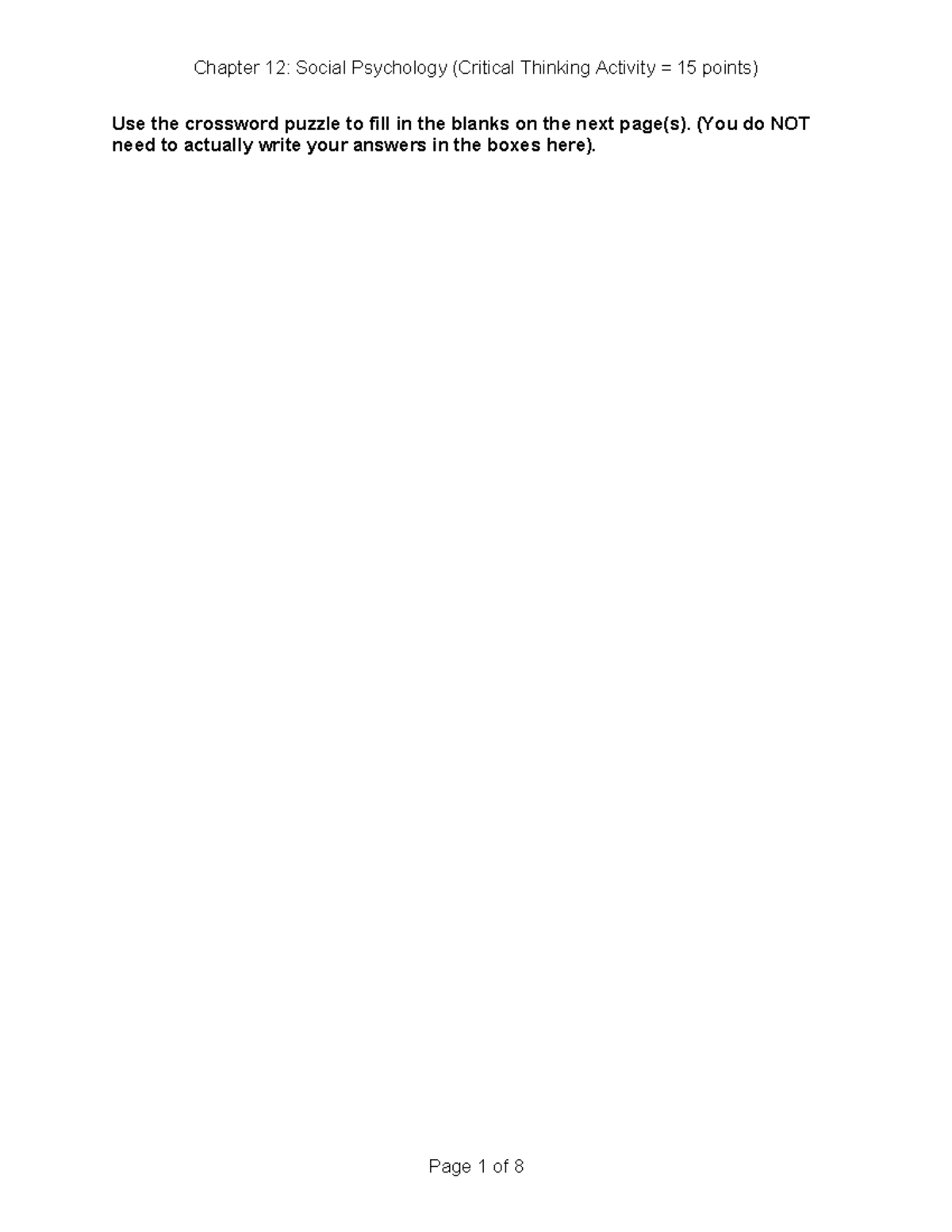 Ch 12 Critical Thinking Activity: Key Terms Crossword Puzzle - Studocu