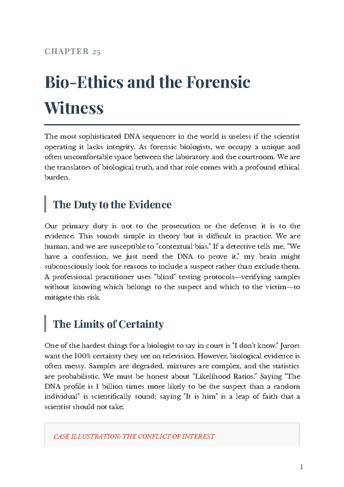 Forensic Biology Ethics: Chapter 25 Insights on DNA Evidence - Studocu