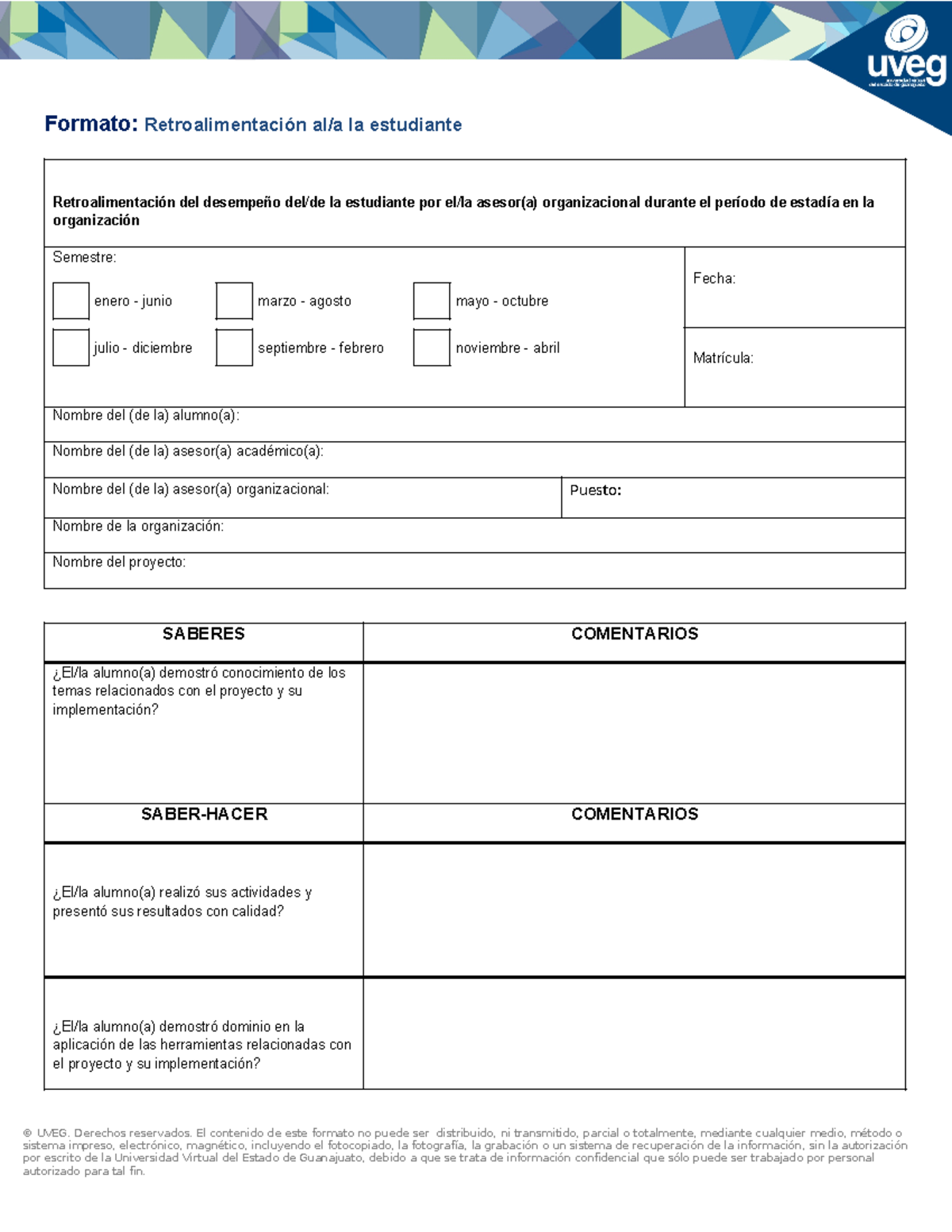 EP U3 R9 Formato de Retroalimentación del Estudiante en Práctica - Studocu