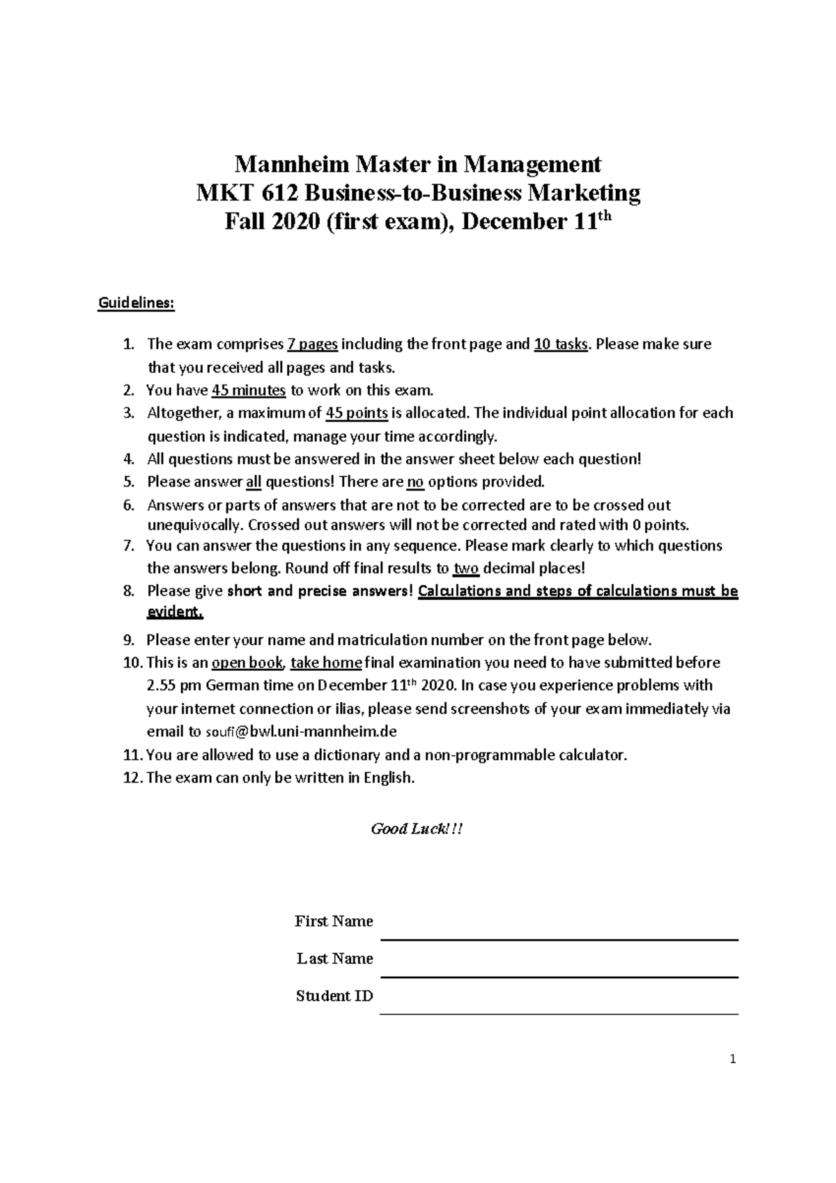 B2BExam-2020 - Business Management Exam Review Notes - Studocu