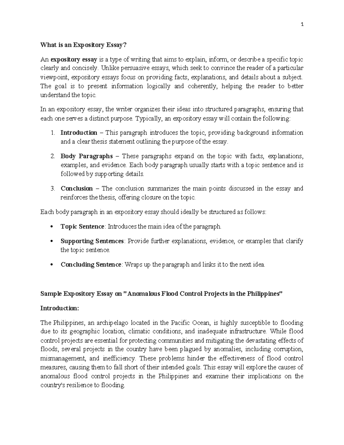 Expository Essay Overview: Understanding Structure & Purpose - Studocu