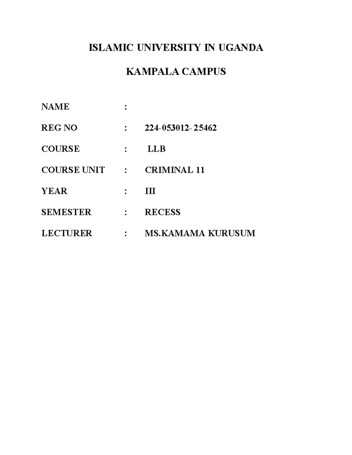LLB Criminal Law 11: Case Study on Defilement and Bodily Harm - Studocu