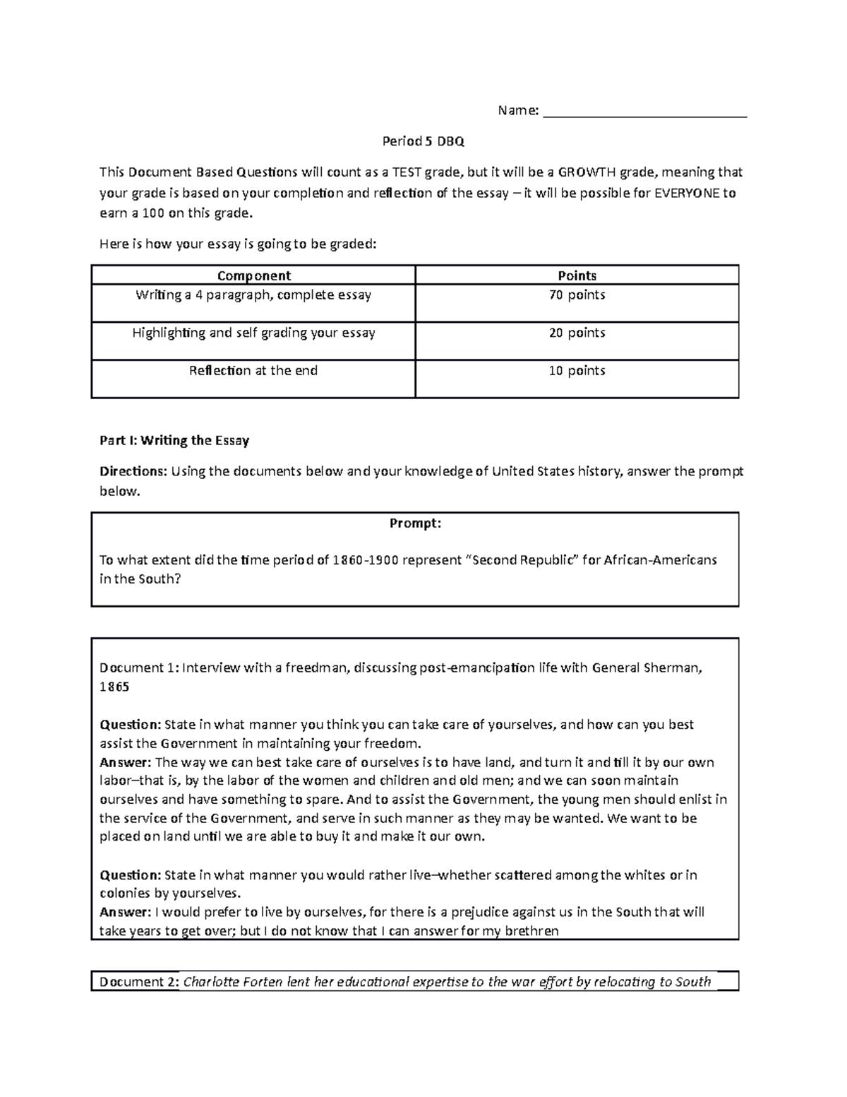 Period 5 DBQ Essay Guide for AP US History (1860-1900) - Studocu